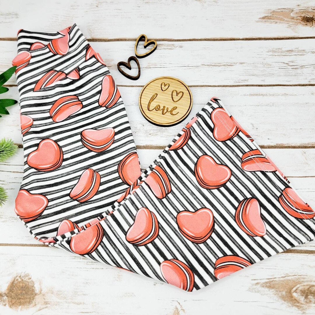 Organic Heart Shaped Macaron Knit Bell Bottoms, Valentine Pants, Kid ...