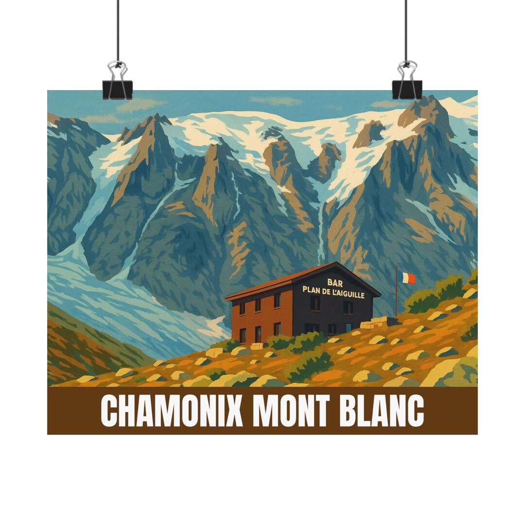 Chamonix Mont Blanc Poster: Vintage Style Mountain Art - Etsy
