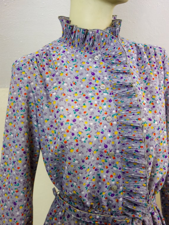 Vintage 70s ruffle collar secretary dress size small,… - Gem