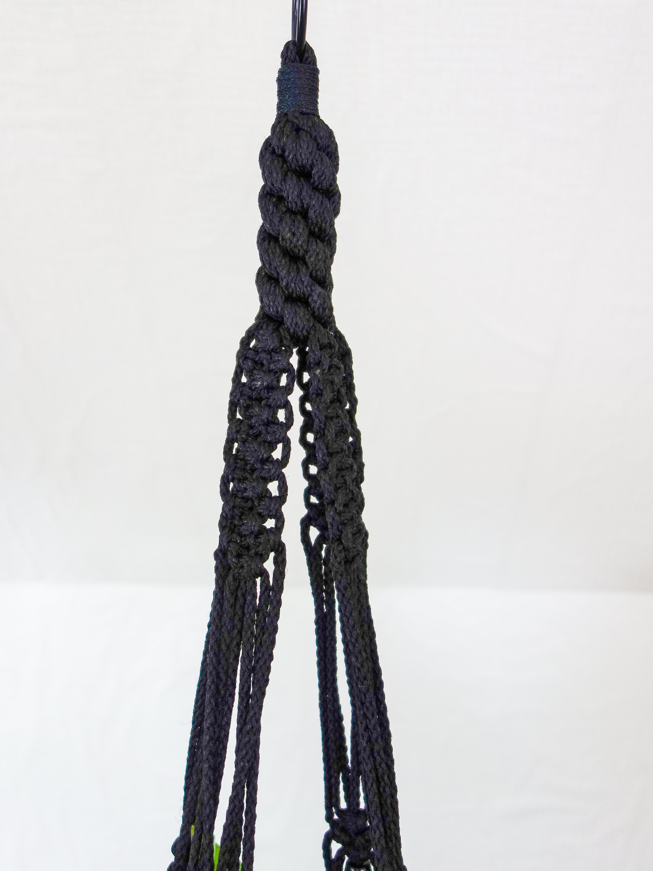 All Black Macrame Plant Hanger for Small or Medium Plant - Etsy