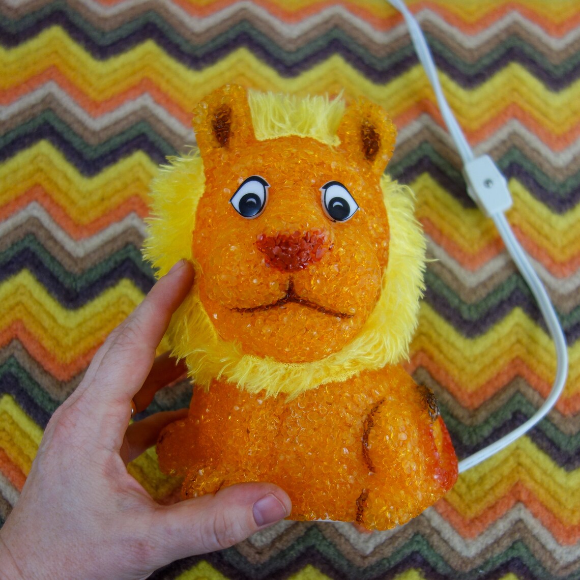 Vintage Lion Lamp 70s Melted Plastic Popcorn Art Gift for Leo - Etsy