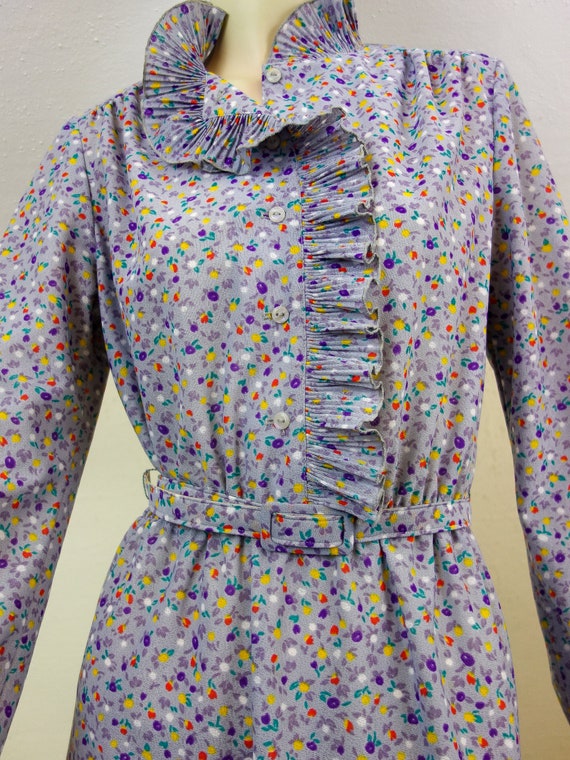 Vintage 70s ruffle collar secretary dress size small,… - Gem