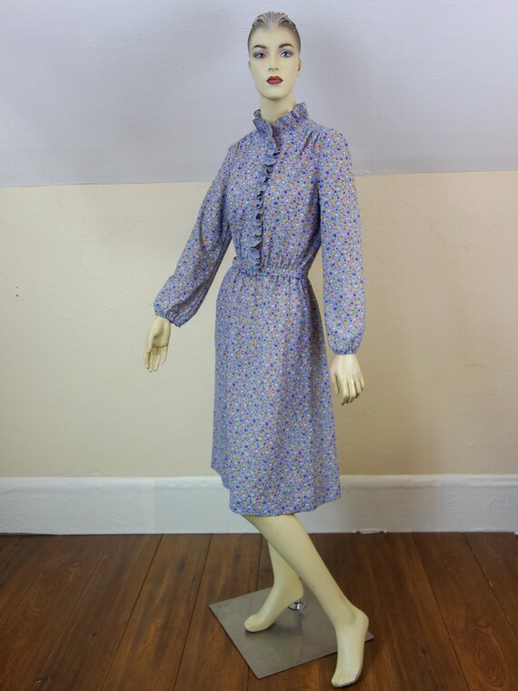 Vintage 70s ruffle collar secretary dress size small,… - Gem