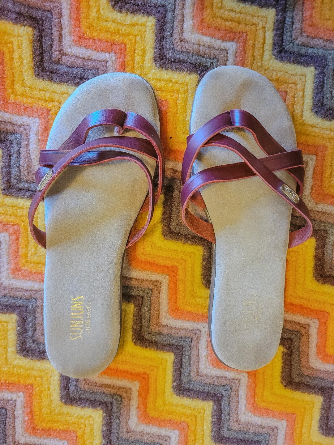 Vintage Sandals Size 7.5 Bass Sunjuns Sharon, 70s Cinnamon Brown ...