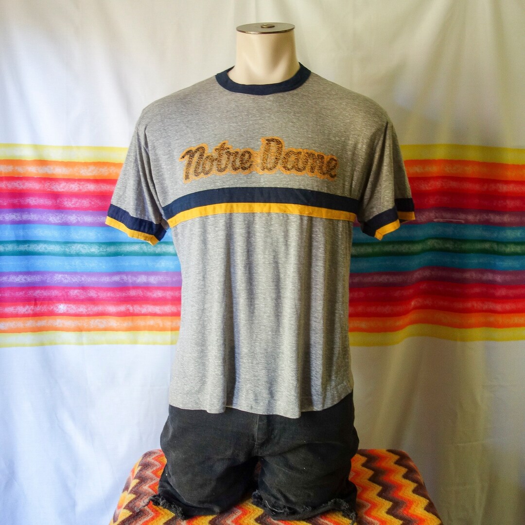 Vintage Super Worn in Notre Dame T Shirt Large Medium Super Soft Faded ...