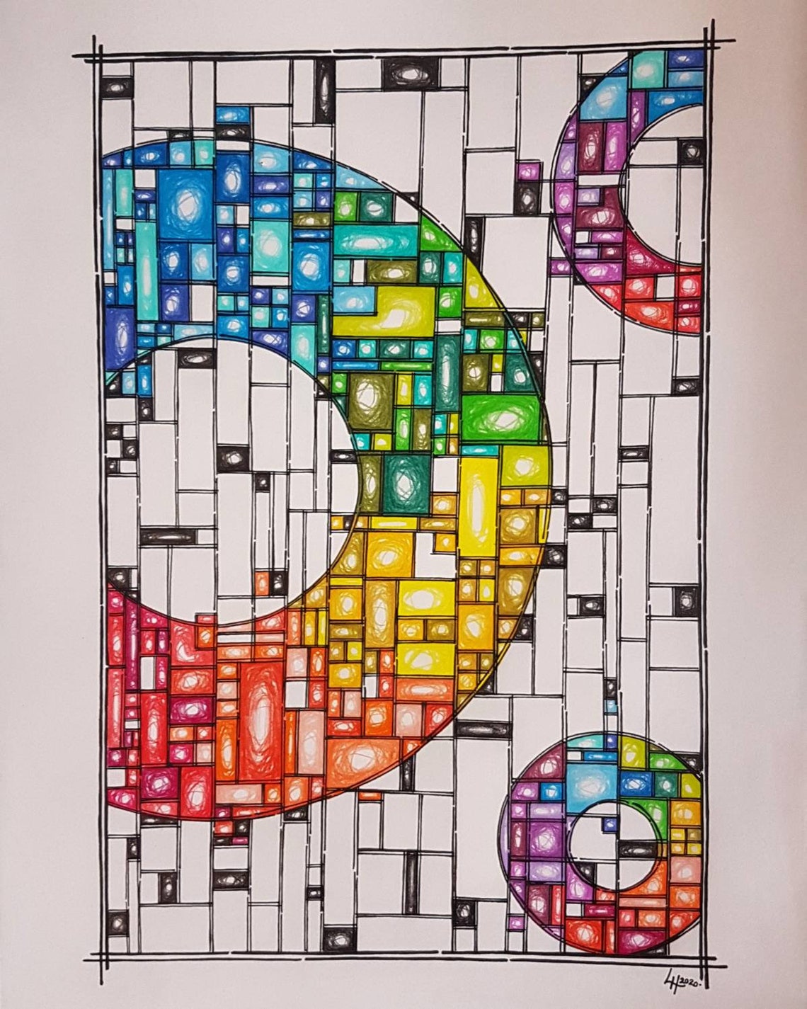 Abstract Stained Glass Window II - Etsy