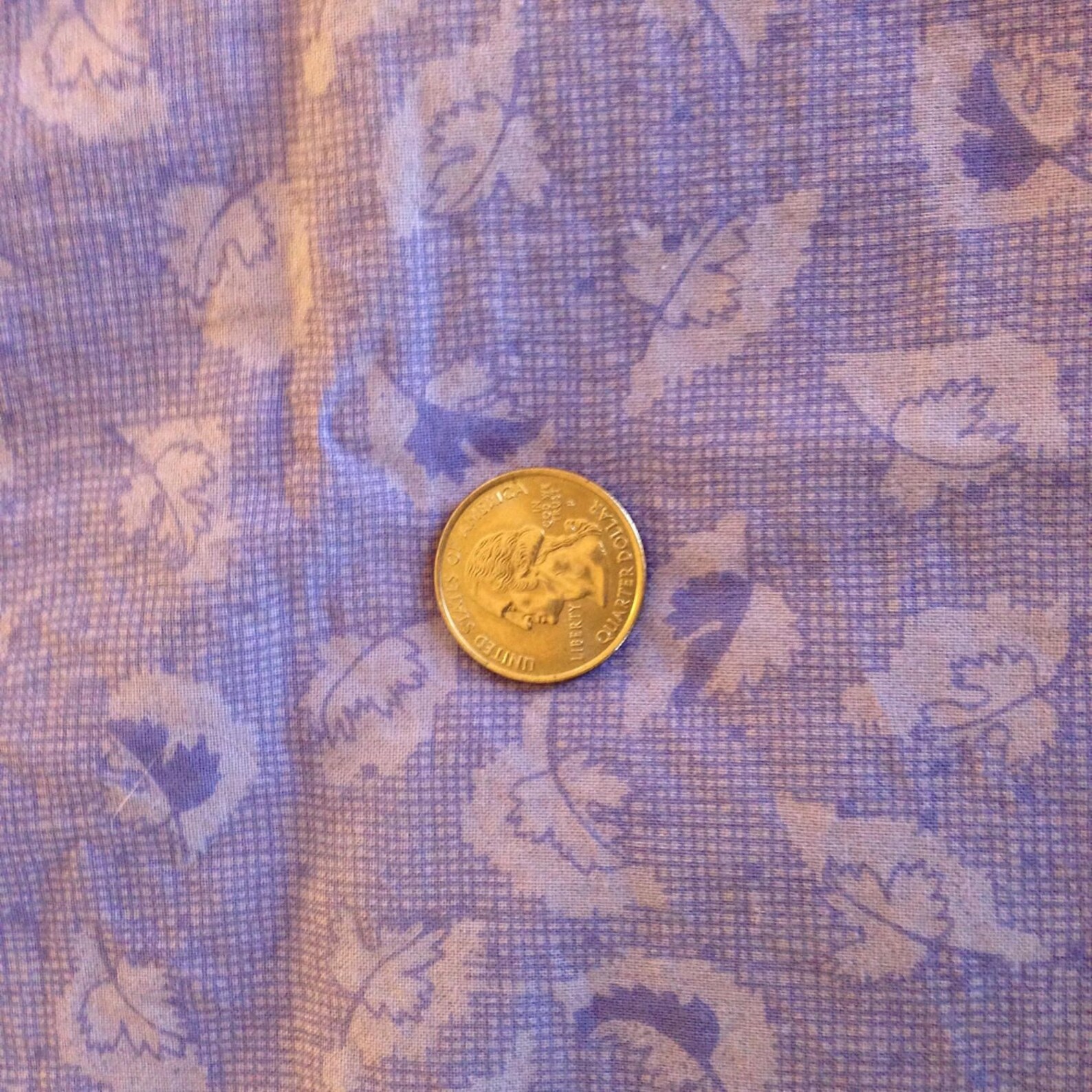 Lavender Quilting Calico With a Floating Leaf Design, About 1 2/3 Yards ...