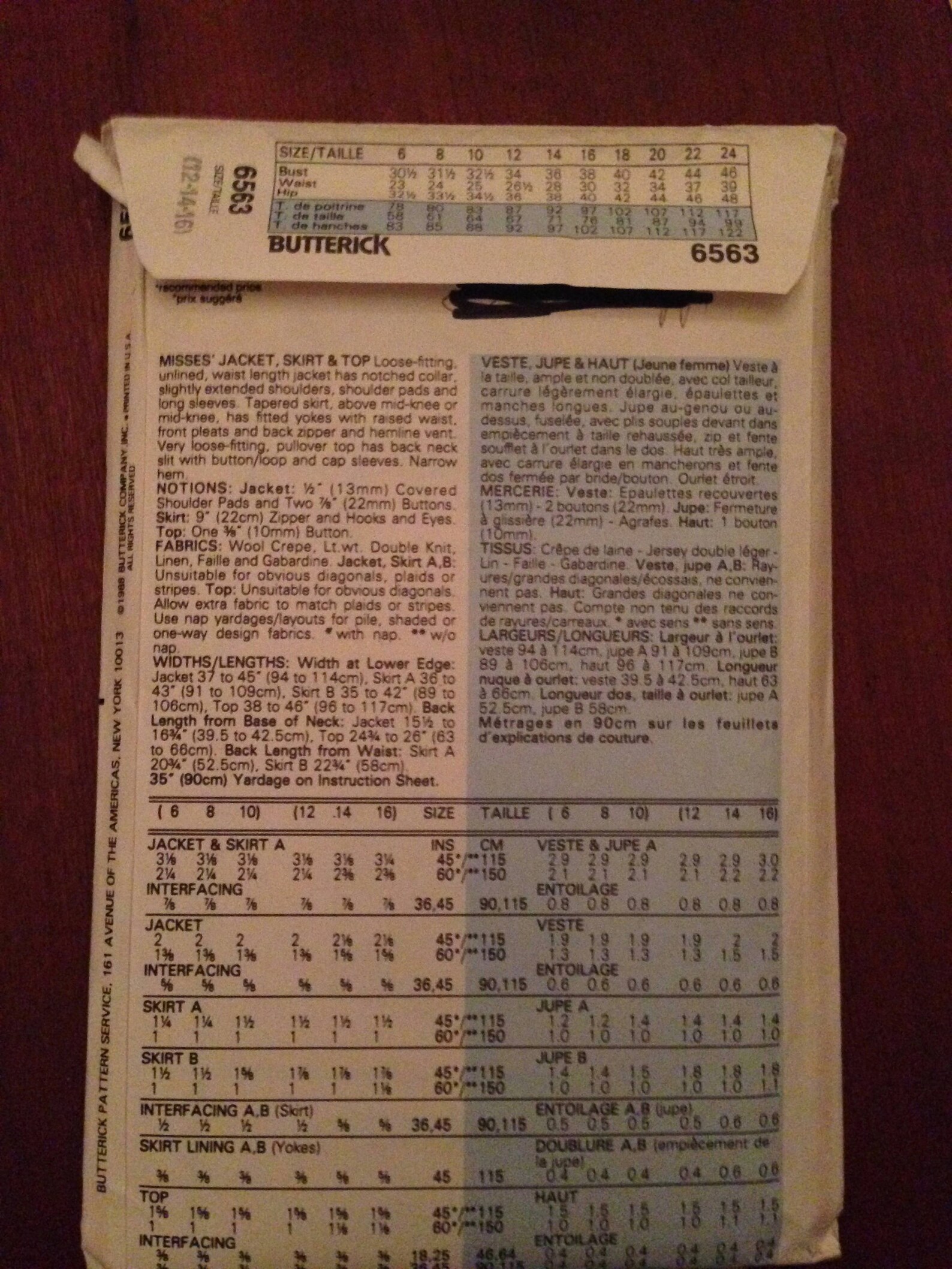 Butterick Pattern 6563 for Woman's Dress and Jacket - Etsy