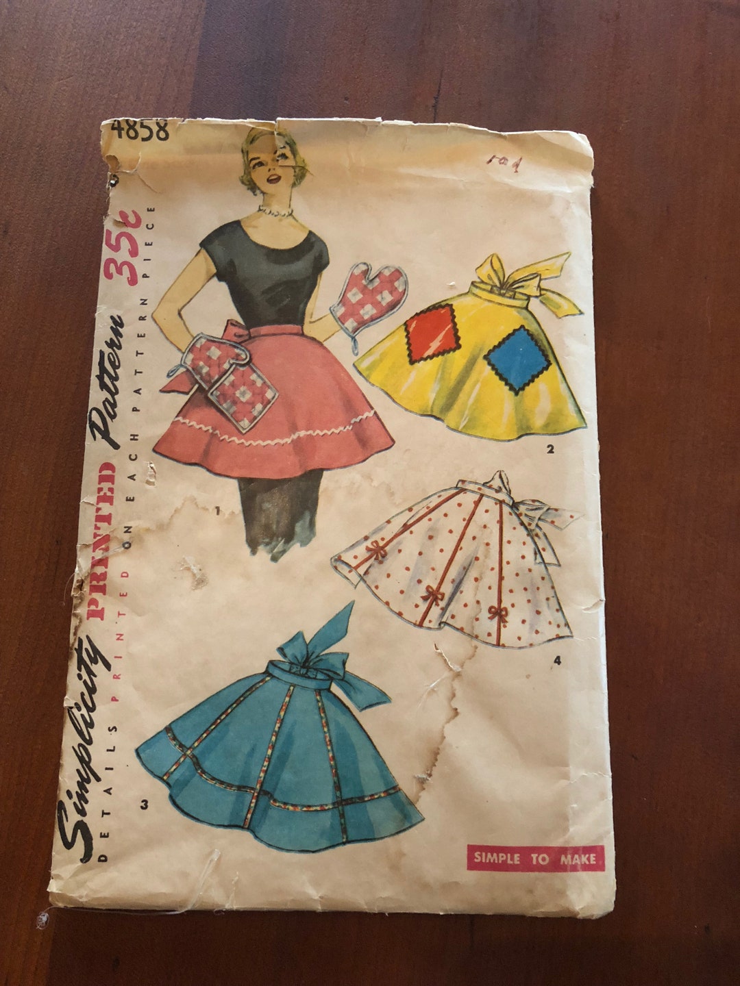 Buy Simplicity 4858, Vintage Apron With Oven Mitts. Simple to Make Online in India - Etsy