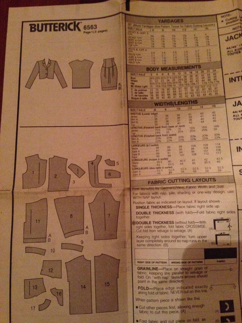 Butterick Pattern 6563 for Woman's Dress and Jacket - Etsy