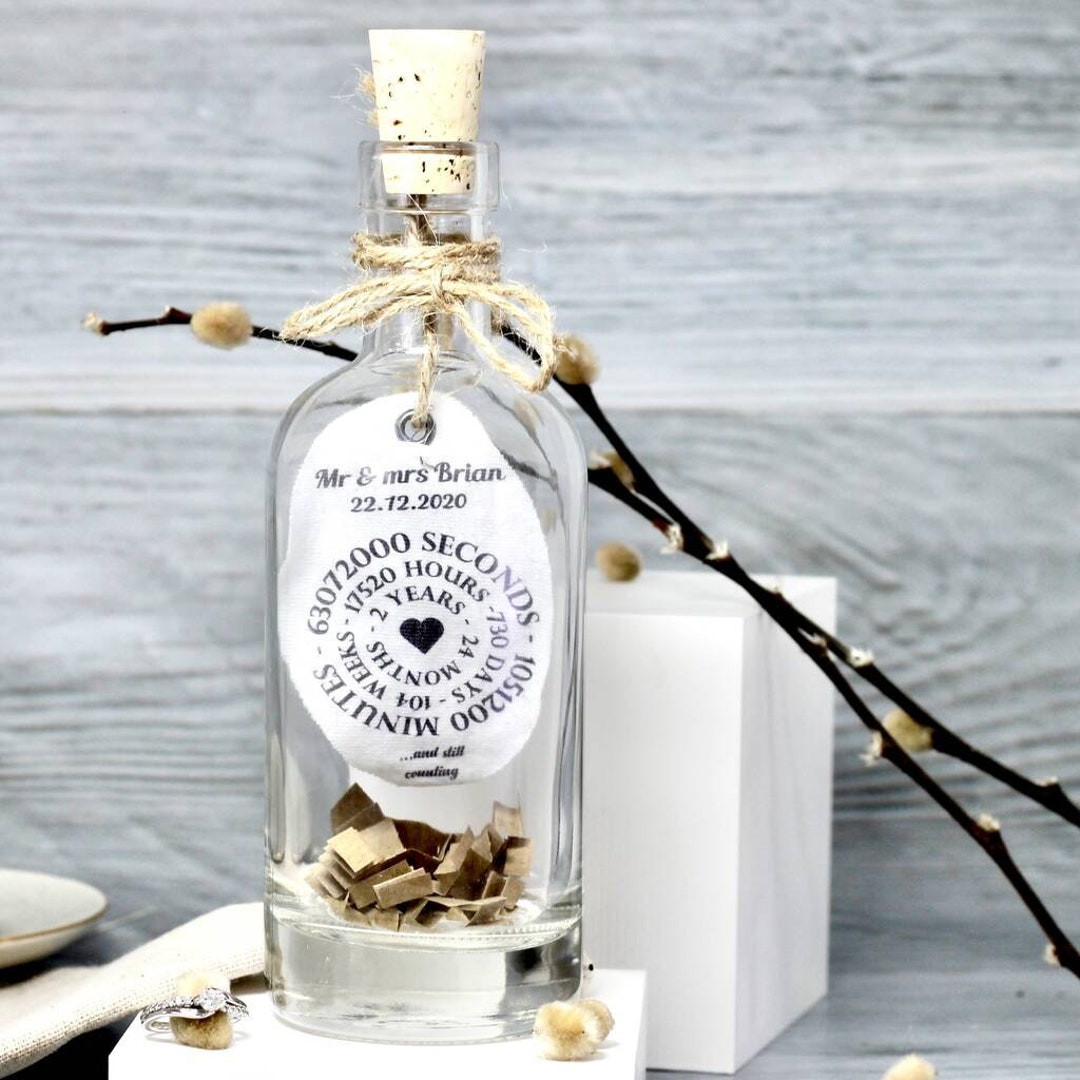 Personalised Cotton Dates in A Bottle - Etsy UK