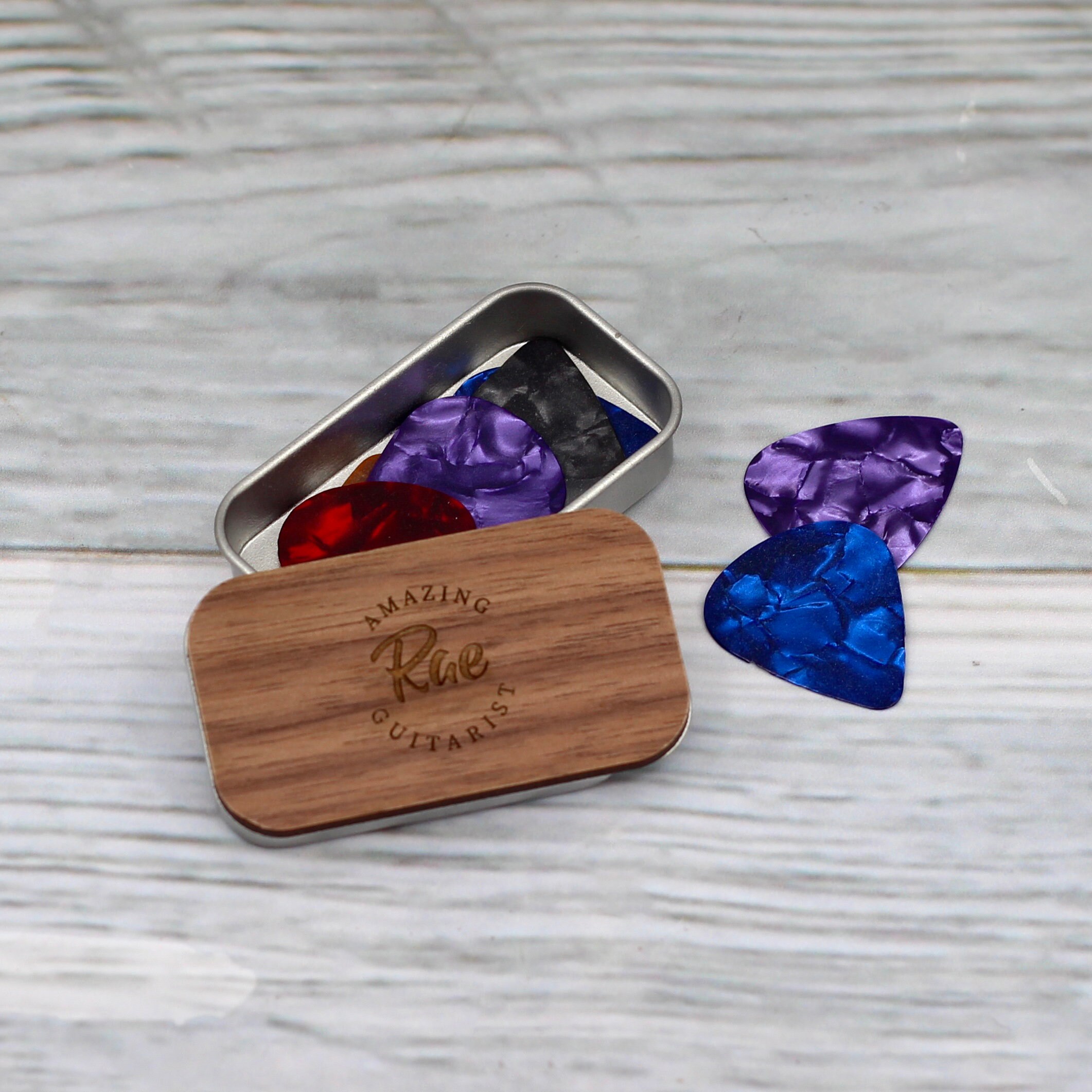 Personalised Guitar Pick Tin - Etsy UK