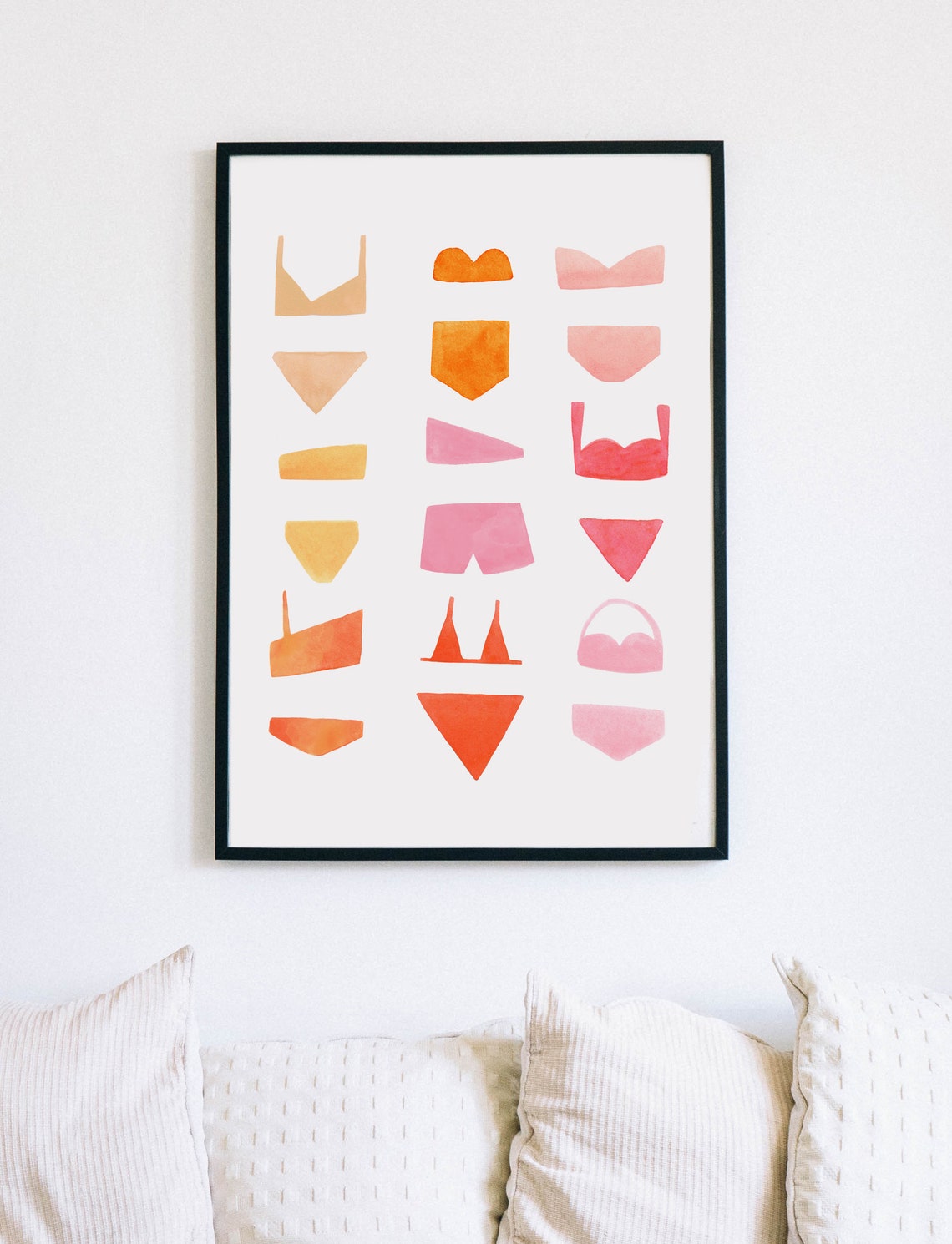 Pink Minimal Boho Bikini Print Minimalist Swimsuit Art Print - Etsy