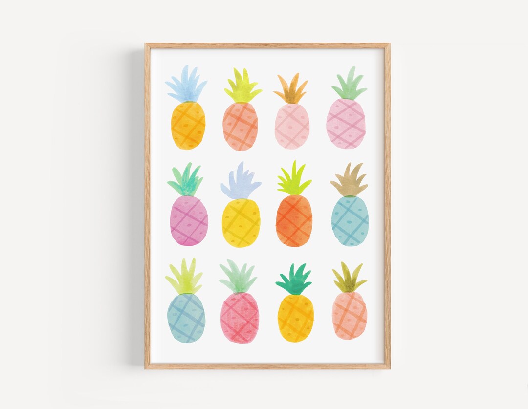 Pineapple Print and Fruit Print - Etsy