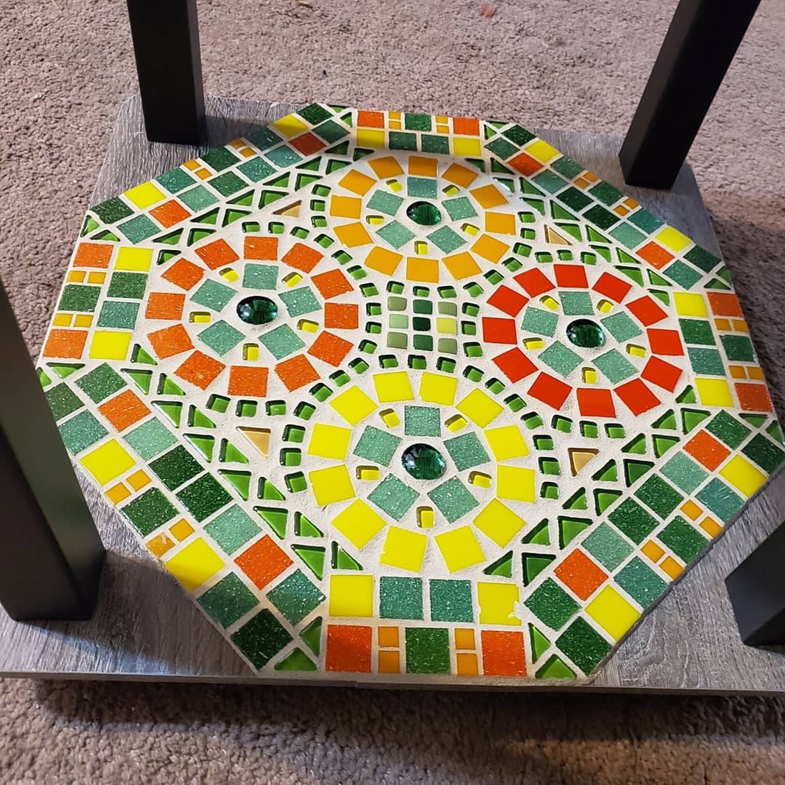 Mosaic End Table Free c.U.S. shipping mosaic side table | Etsy