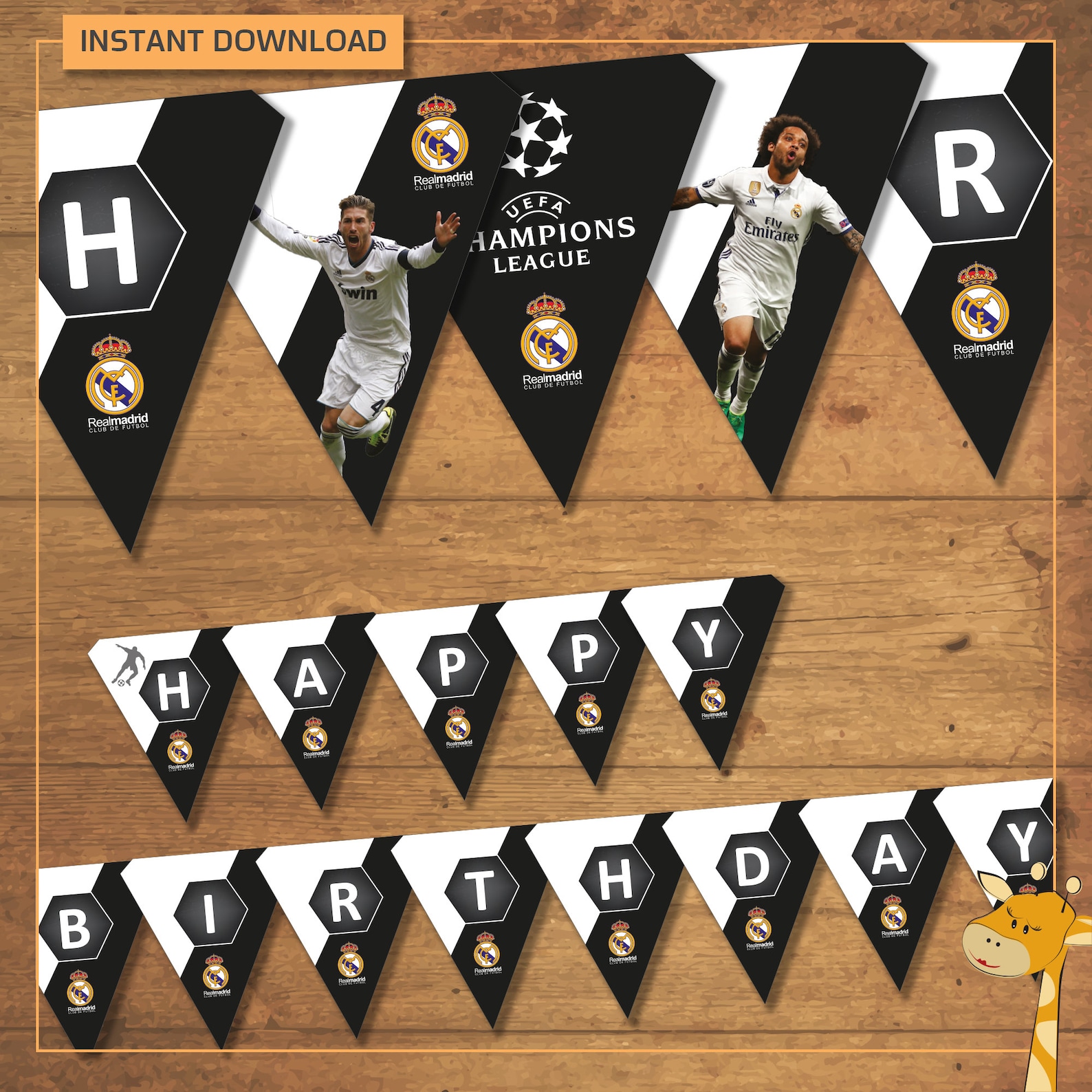 Real Madrid Banner for Birthday Party Football Party - Etsy