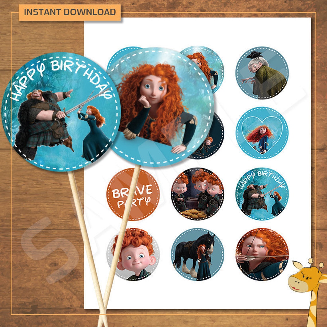12 BRAVE Cupcake Toppers Birthday Party BRAVE Party Instant - Etsy