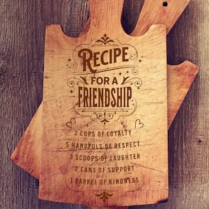 Laser Engrave File - Recipe for A Friendship - SVG | Charcuterie ...