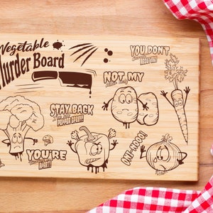 Vegetable Murder Board Svg File| Cutting Board SVG| Cricut| Cut Files ...