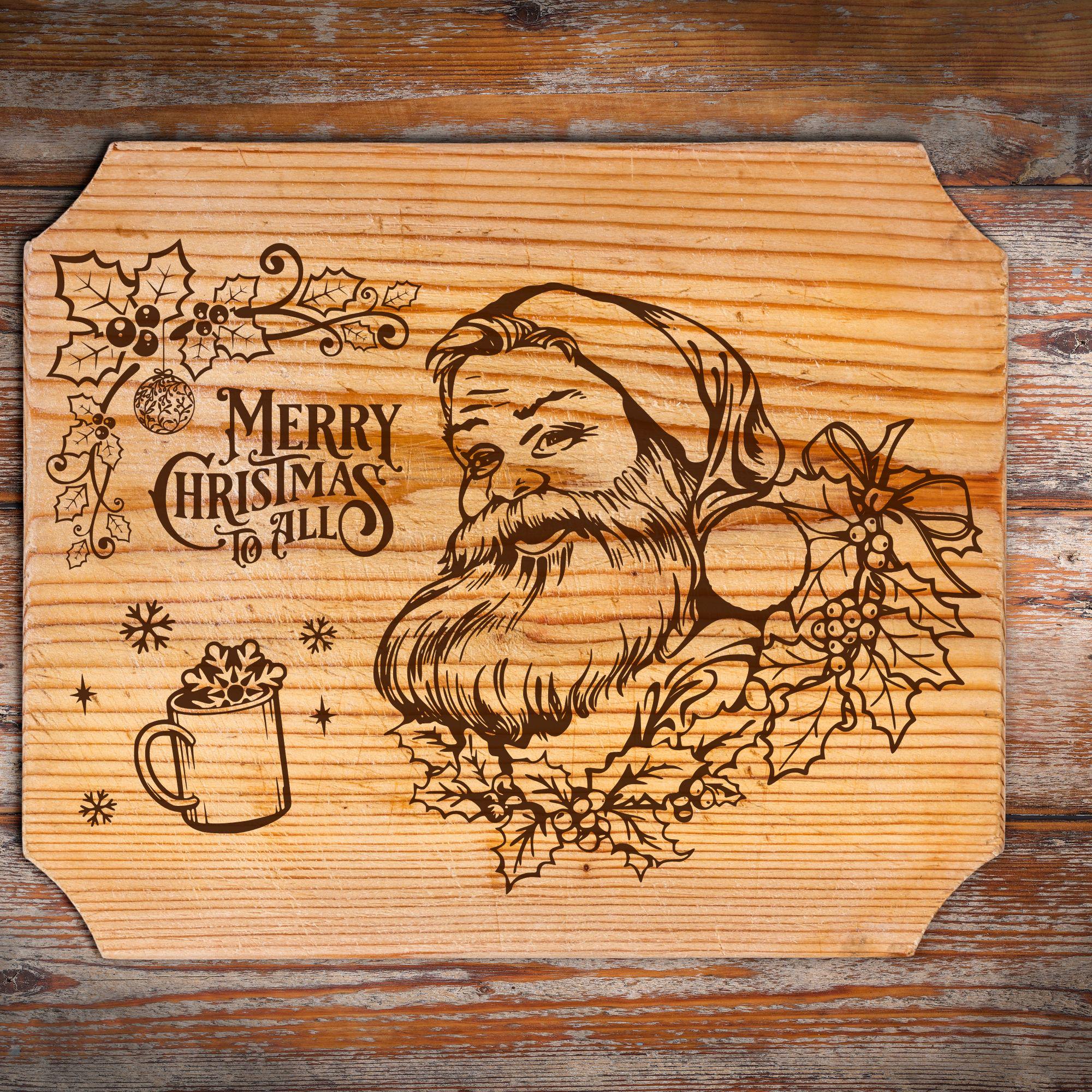 Christmas Santa Tray Laser Cut File: Glowforge SVG (digital Download ...