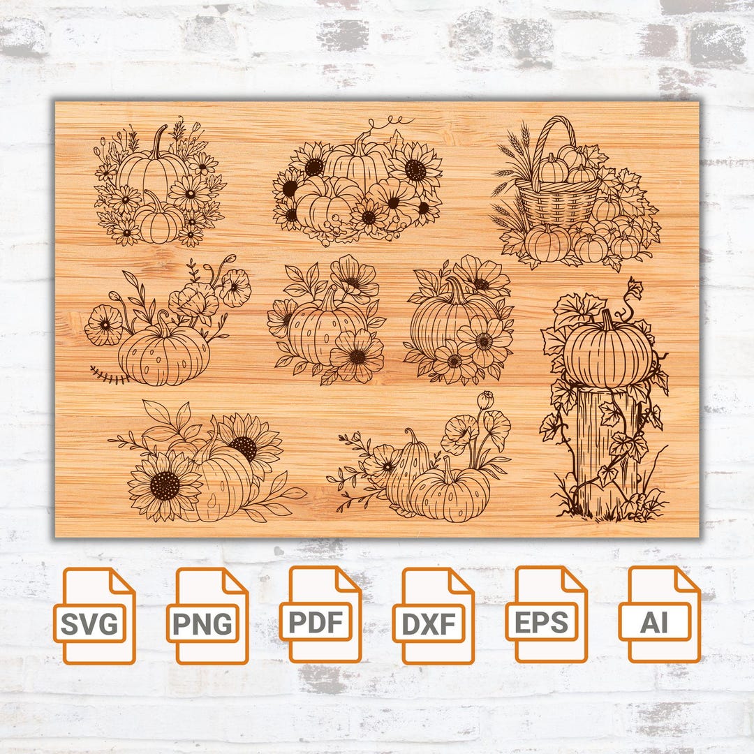Pumpkin Laser Cut File Bundle: Fall SVG Designs (digital Download - Etsy