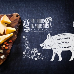 Bbq Tasty Pig Svg File| Pig Cuts Svg| Grillmaster| Cutting Board SVG ...