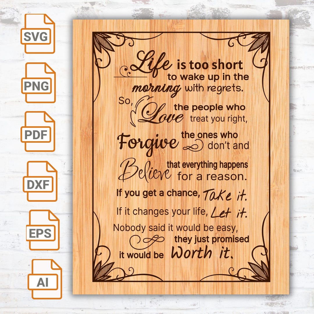 Inspirational Life Quote SVG File: Family Sibling Gift (digital ...