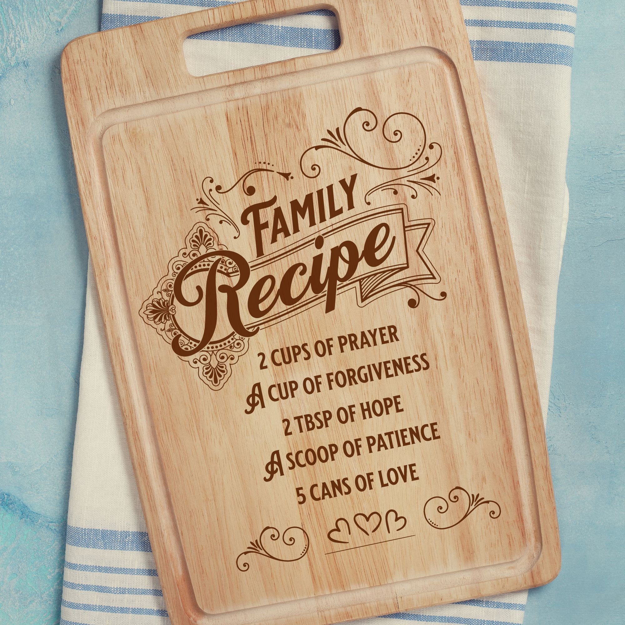 Family Recipe SVG File: Kitchen Sign, Cutting Board Design (digital ...