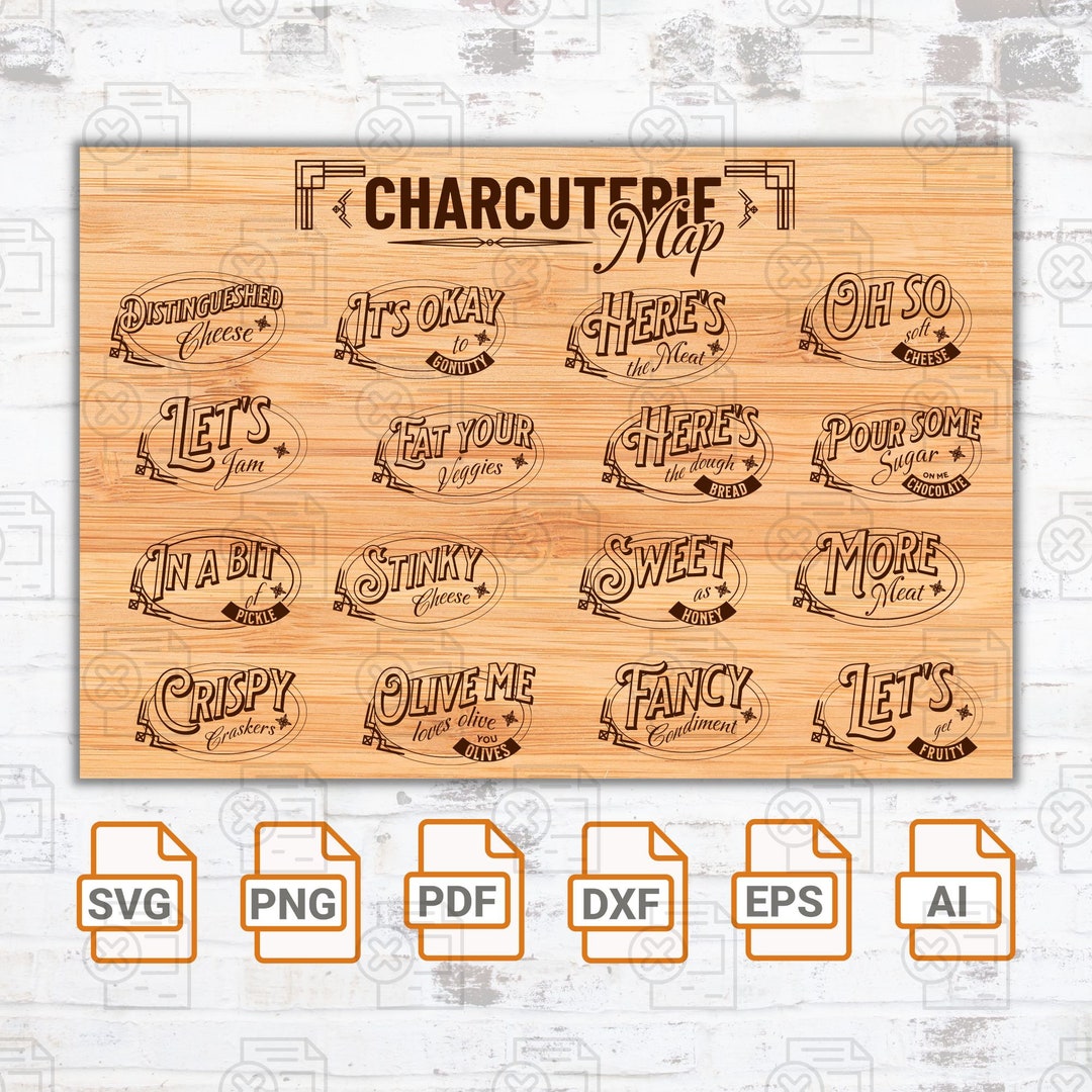Charcuterie Map SVG File: Serving Tray Cut Files (digital Download) - Etsy