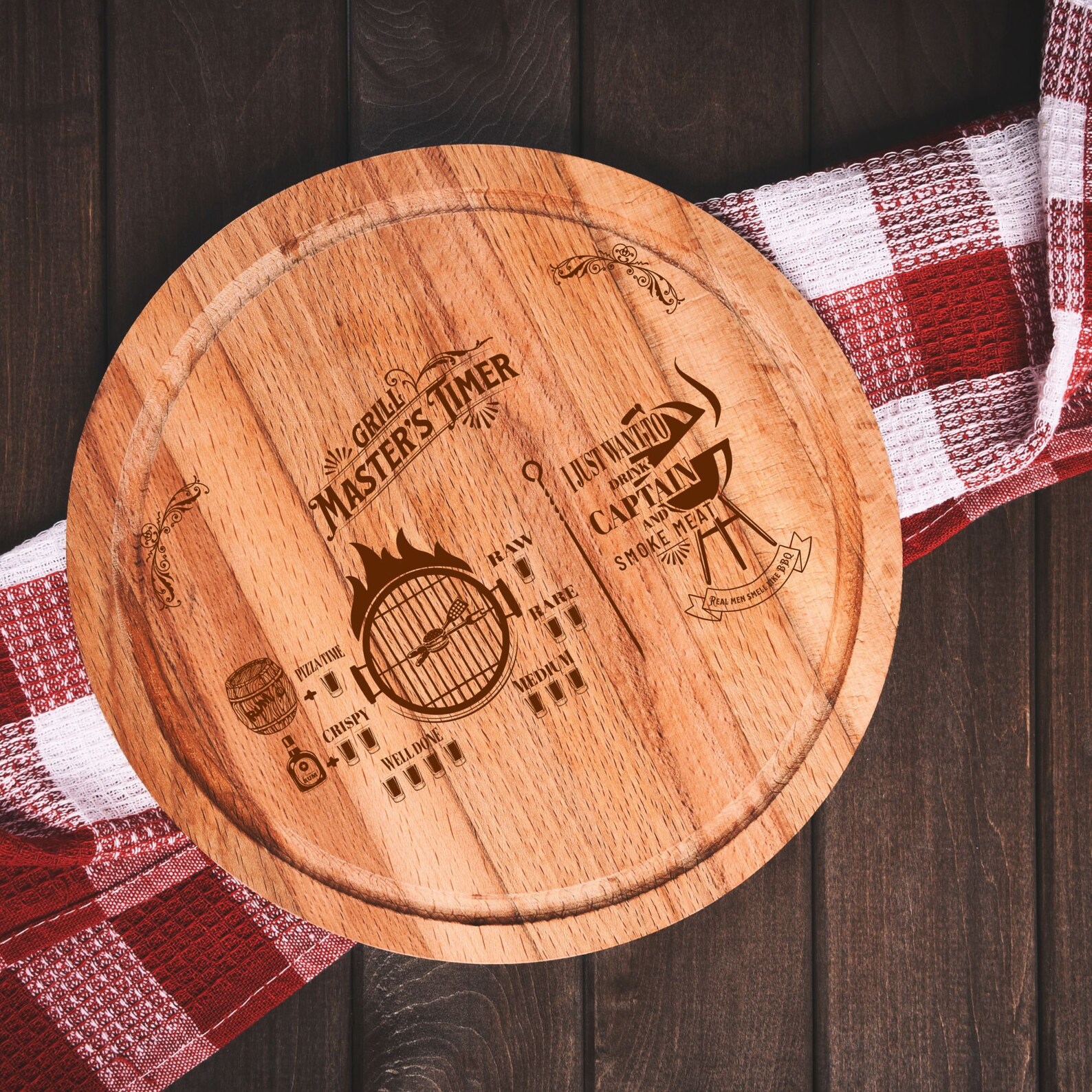 BBQ Grill Chart SVG: Grillmaster Cutting Board Design (digital Download ...