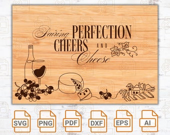 Charcuterie Board Svg File for Cricut Joy Wine and Cheese - Etsy Canada