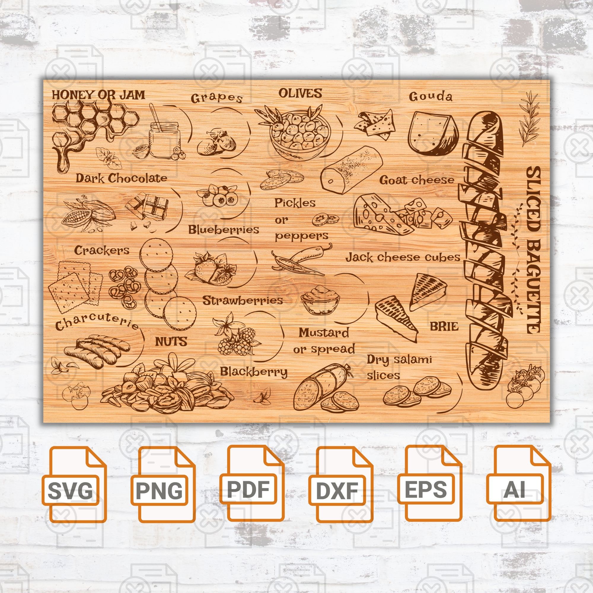 Charcuterie Board SVG File Cute Charcuterie Board SVG - Etsy Canada