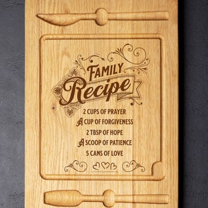 Family Recipe SVG, Cutting Board SVG, Kitchen Quote Sign, Laser ...