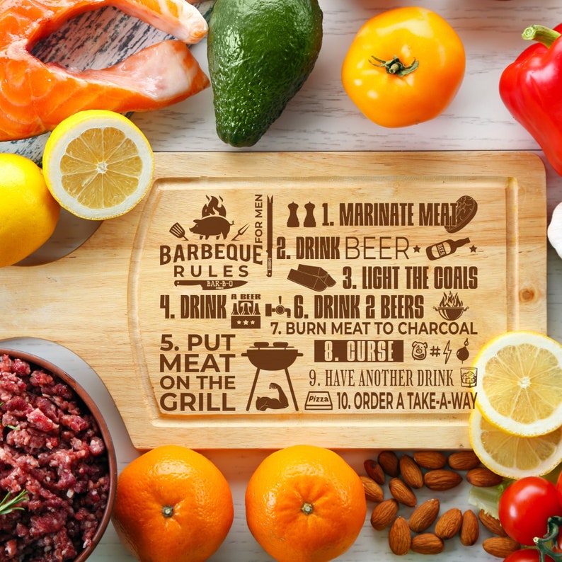 BBQ Grill Chart SVG: Grillmaster Cutting Board Design (digital Download ...