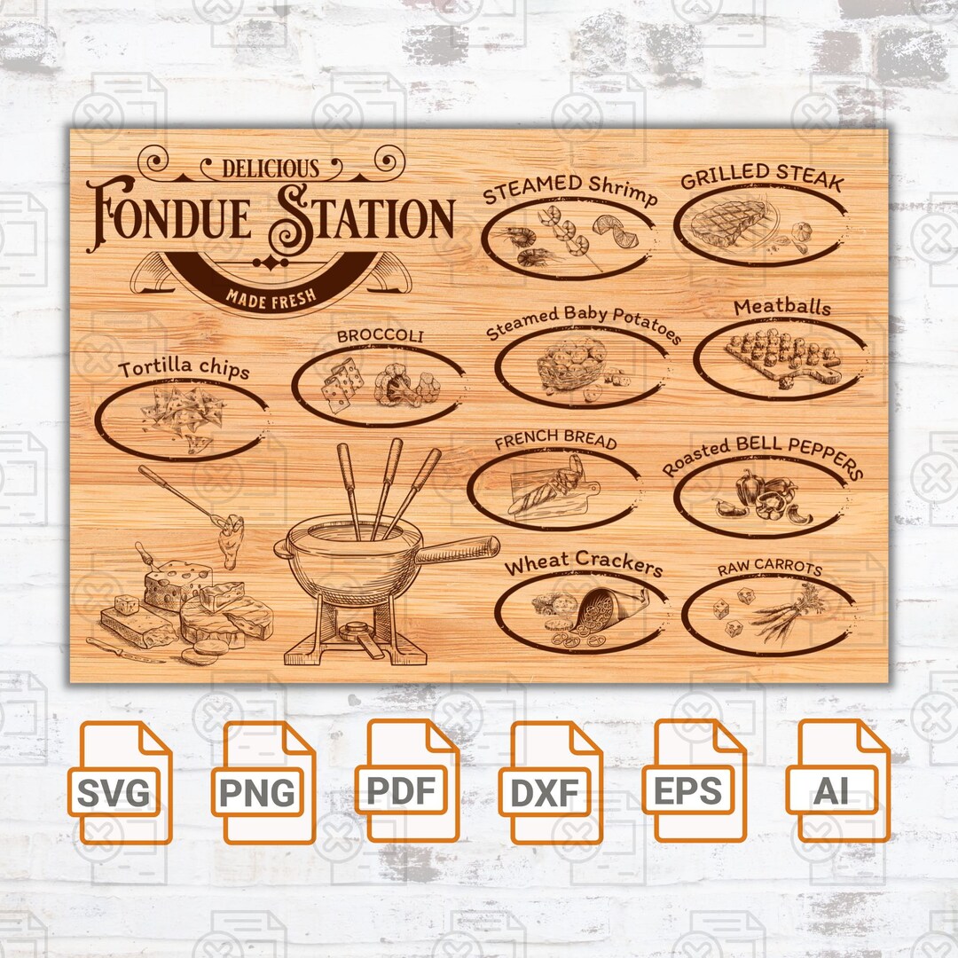 Fondue Station SVG - Family Sign SVG File| Fondue Pot SVG | Charcuterie ...