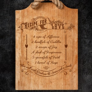 Recipe for Love Svg File| Kitchen Sign Svg| Cutting Board SVG| Cricut ...