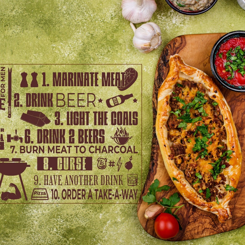 BBQ Grill Chart SVG: Grillmaster Cutting Board Design (digital Download ...