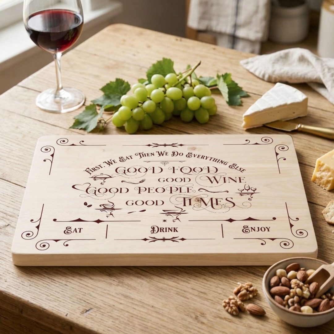 Charcuterie Board SVG – Eat Drink Enjoy Kitchen Quote | Cutting Board ...