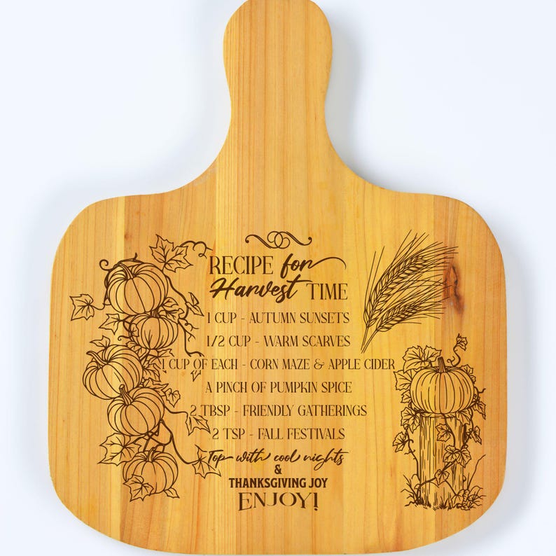 Harvest Time Recipe Laser Engrave File: Fall SVG (digital Download - Etsy