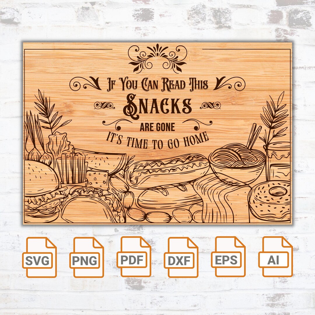 Snacks Are Gone SVG| Charcuterie Board Laser File| Vintage Style Design ...