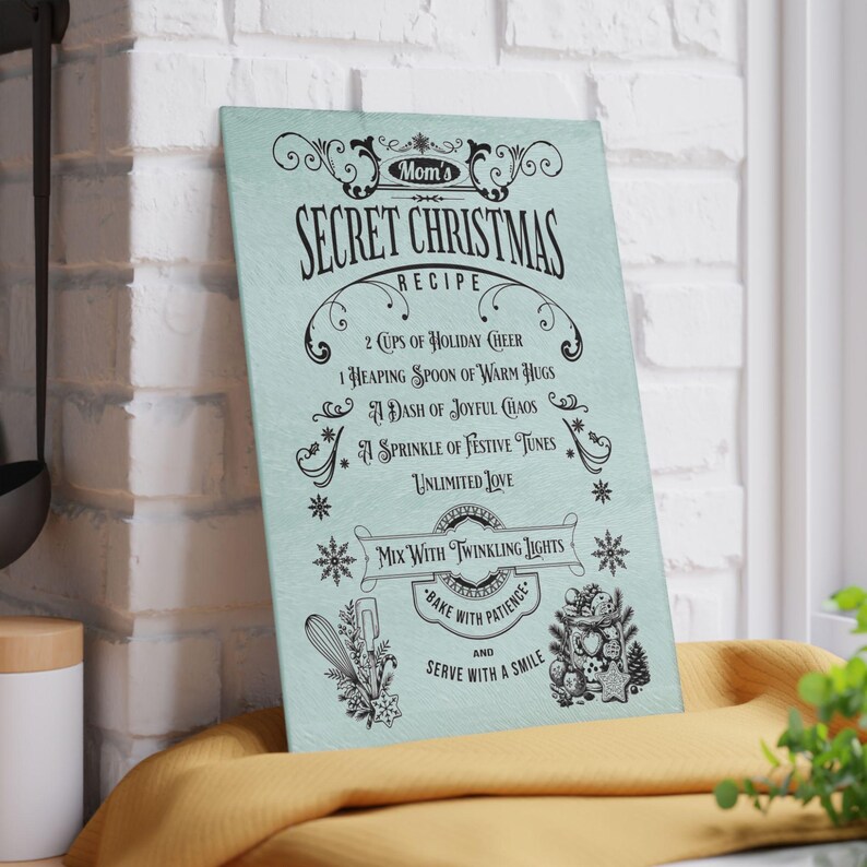 Mom's Secret Christmas Recipe SVG: Holiday Kitchen Sign (digital ...