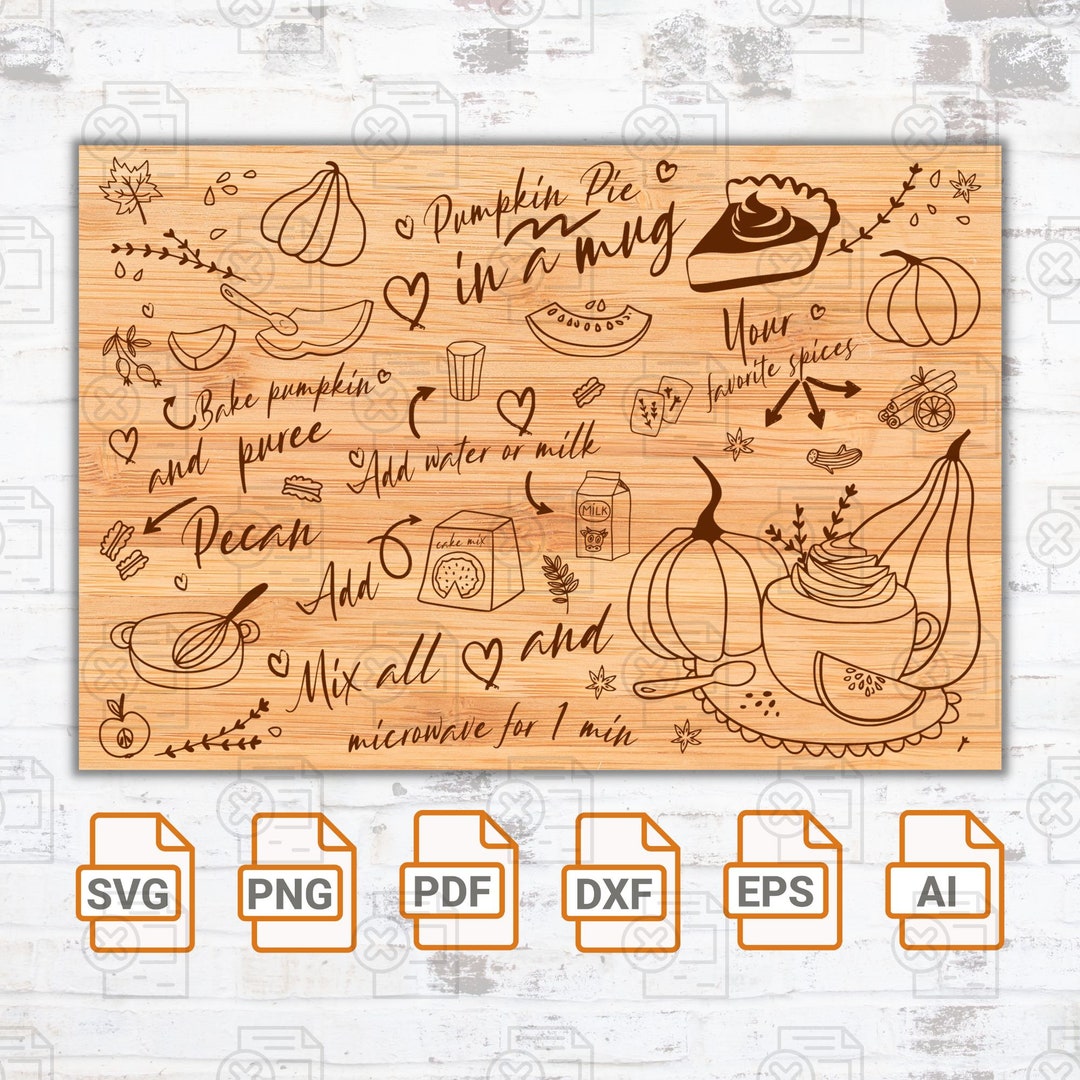 Pumpkin Pie Recipe| Fall| Autumn Engraving a Cutting Board| Cookie Jars ...