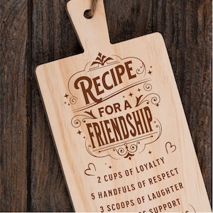 Laser Engrave File - Recipe for A Friendship - SVG | Charcuterie ...