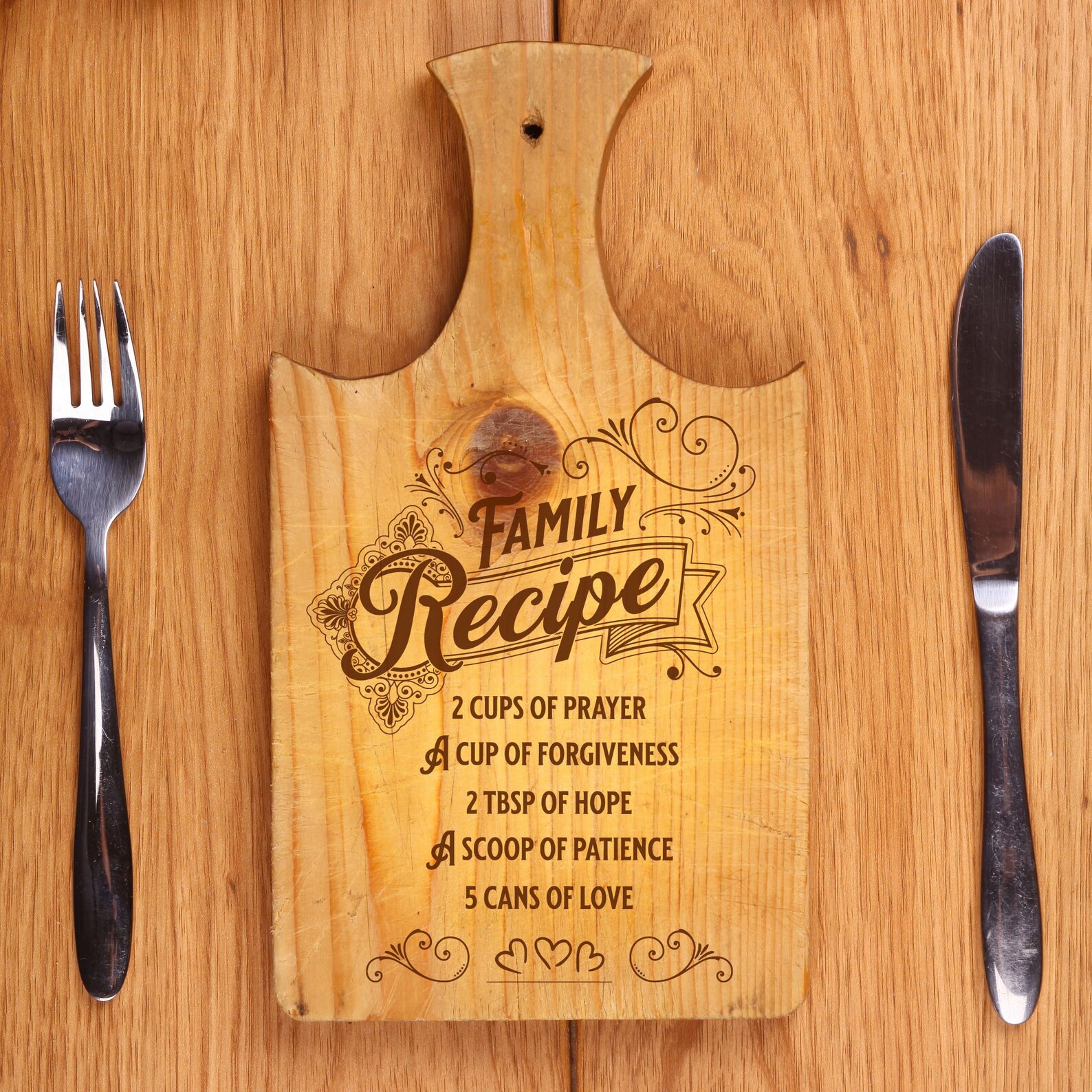 Family Recipe SVG File: Kitchen Sign, Cutting Board Design (digital ...
