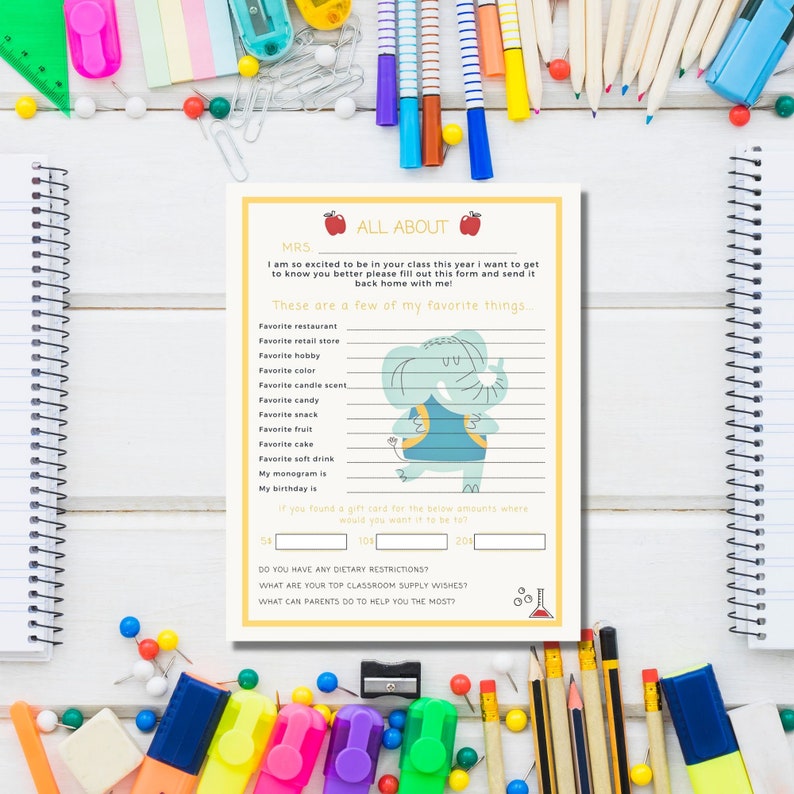 Back to School Teacher Survey Template Teacher Survey All - Etsy