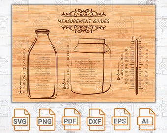 Kitchen Measurement Conversion Printable, Kitchen Conversion Chart SVG ...