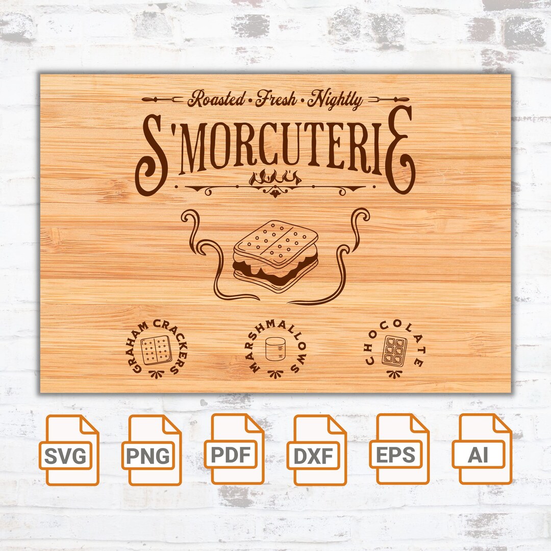 Smorcuterie Svg| Charcuterie Board Svg| S'mores Board Svg| Camping Svg ...