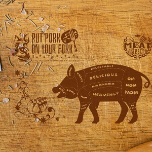 Bbq Tasty Pig Svg File| Pig Cuts Svg| Grillmaster| Cutting Board SVG ...