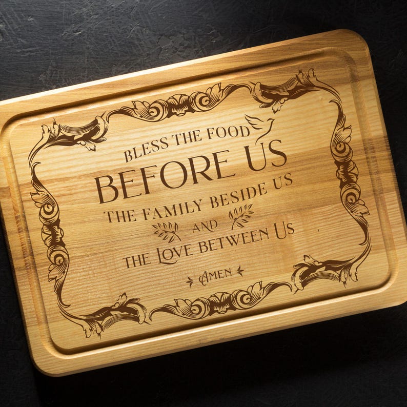 Christian Cutting Board SVG | Kitchen Prayer Vintage Style | Laser ...