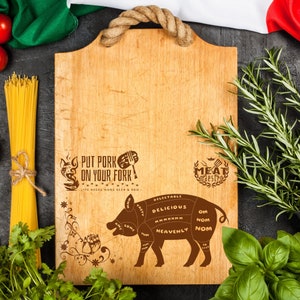 Bbq Tasty Pig Svg File| Pig Cuts Svg| Grillmaster| Cutting Board SVG ...
